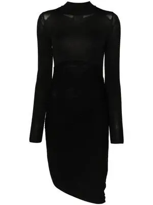 Philosophy Di Lorenzo Serafini Plissé-effect Fine-knit Dress - Black