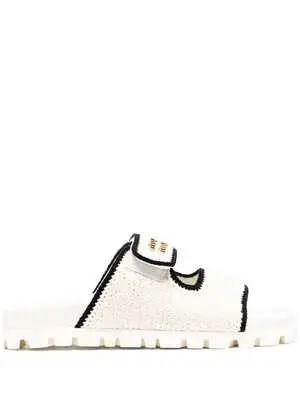 Miu Miu Logo-plaque Touch-strap Slipers