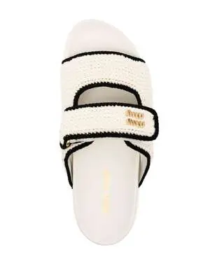 Miu Miu Logo-plaque Touch-strap Slipers