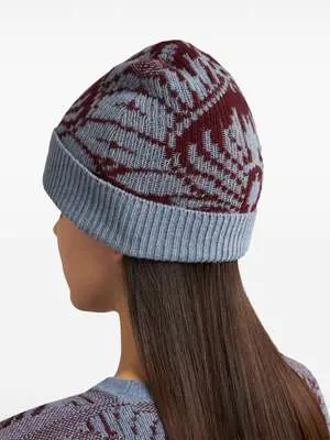 Etro Intarsia-knit Wool Beanie - Blue
