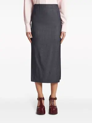 Etro Stripe-jacquard Wool Pencil Skirt