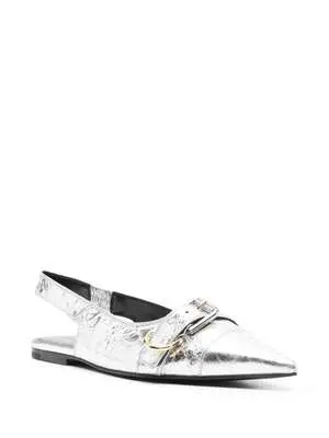 Givenchy Voyou Slingback Ballerina Shoes - Silver