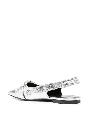 Givenchy Voyou Slingback Ballerina Shoes - Silver