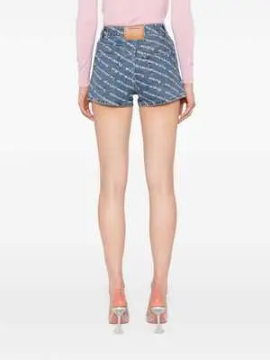 Alexander Wang Rhinestoned Denim Shorts