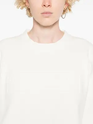 Alexander Wang Logo-embroidered Ribbed Knit Sweater - White