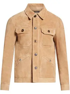 TOM FORD Classic-collar Suede Jacket - Neutrals