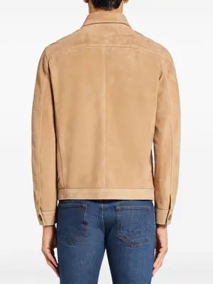 TOM FORD Classic-collar Suede Jacket - Neutrals
