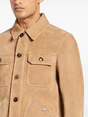 TOM FORD Classic-collar Suede Jacket - Neutrals