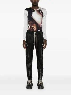 Rick Owens Bauhaus Leather Cargo Trousers - Black