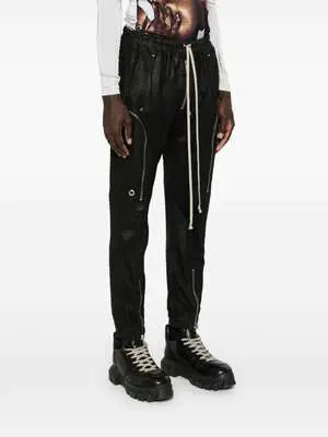 Rick Owens Bauhaus Leather Cargo Trousers - Black
