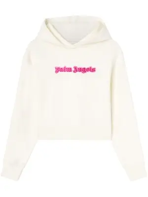 Palm Angels Logo-print Hoodie - White
