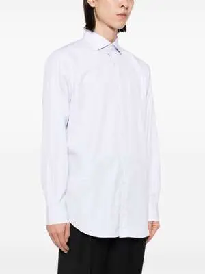 Brioni Long-sleeve Pinstripe-pattern Shirt - White