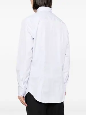 Brioni Long-sleeve Pinstripe-pattern Shirt - White
