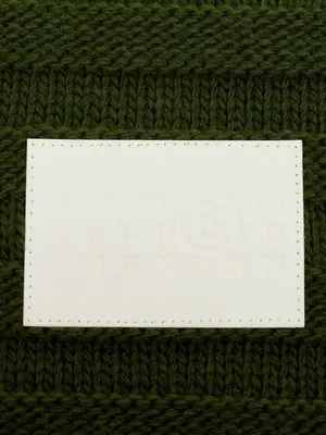 MAISON MARGIELA Logo-print Knitted Scarf - Green