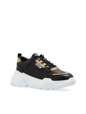 Versace Logo-patch Sneakers - Black