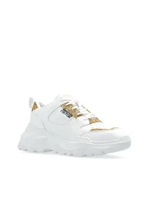 Versace Glittered Chunky Sneakers - White