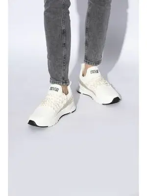 Versace Dynamic Logo-strap Sneakers - White