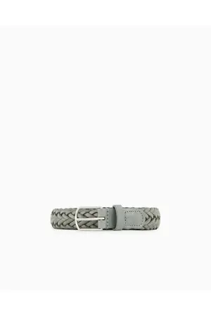 Giorgio Armani Woven Leather Belt - Green