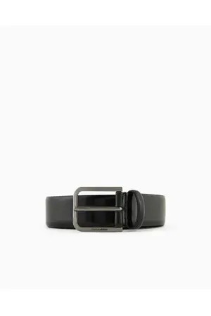 Giorgio Armani Brushed Leather Belt - Black