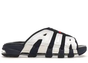 Nike Air More Uptempo Slide - White/midnight Navy Blue/university Red
