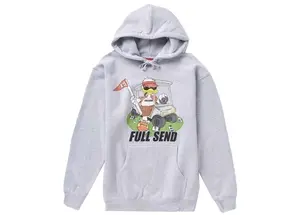 FULL SEND Happy Duck Hoodie - Grey Heather
