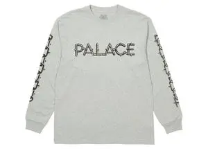 PALACE Spike Long Sleeve Tee - Grey Marl
