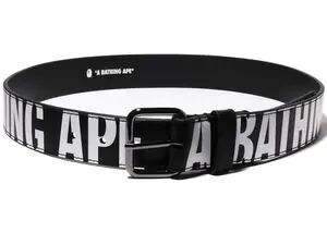 A BATHING APE Debossed Logo Belt - Black