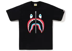 A BATHING APE Colors Shark Tee Shirt - Black