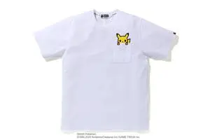 A BATHING APE X Pokemon Pikachu Pocket Tee Shirt - White