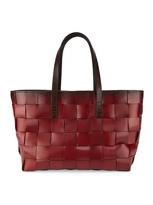 Dragon Diffusion Dragon Diffusion Woven Leather Tote Bag - Bordo
