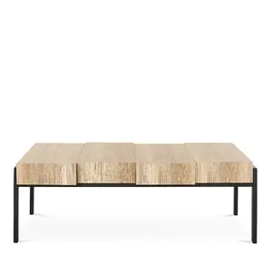 SAFAVIEH Couture Alexander Rectangular Contemporary Rustic Coffee Table - Canyon Grey/black