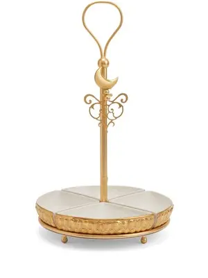 VILLARI Peacock Extravaganza Porcelain Stand