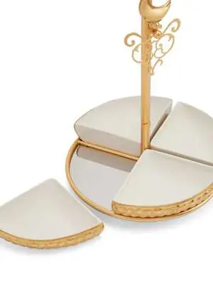 VILLARI Peacock Extravaganza Porcelain Stand
