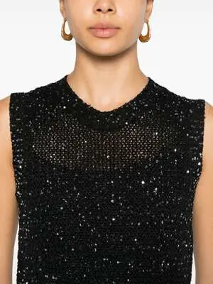 GOLDEN GOOSE Sequin-embellished Top - Black