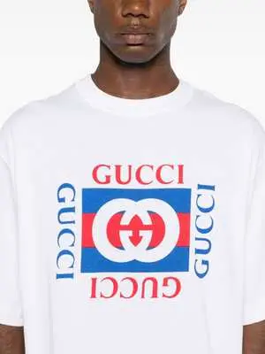 Gucci Interlocking G-Print Cotton T-Shirt - White | Editorialist