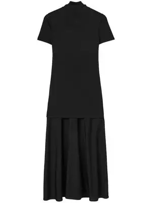 JIL SANDER Layered-design Midi Dress - Black