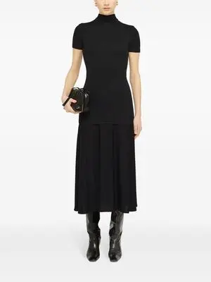 JIL SANDER Layered-design Midi Dress - Black