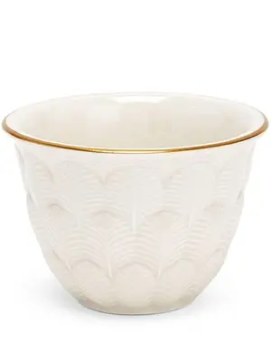 VILLARI Peacock Arabic Porcelain Coffee Cup - White