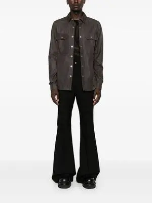 Rick Owens Outershirt Leather Shirt Jacket - Grey