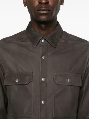 Rick Owens Outershirt Leather Shirt Jacket - Grey