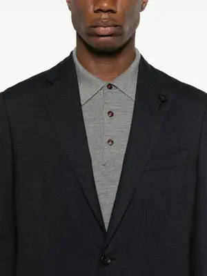 LARDINI Brooch-detail Single-breasted Blazer