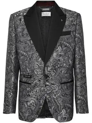Philipp Plein Tattoo-print Twill Blazer