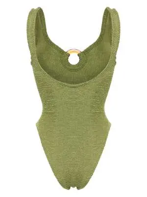 Hunza G Celine Seersucker Swimsuit - Green