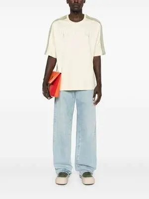 LANVIN Logo-embroidered Cotton T-shirt - Yellow