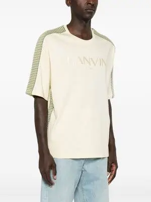 LANVIN Logo-embroidered Cotton T-shirt - Yellow