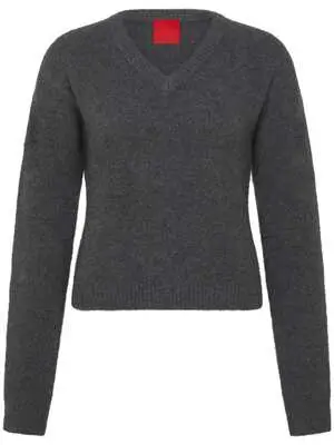 Cashmere In Love Long-sleeve V-neck Jumper - Grey