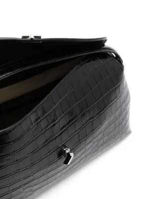 TOTEME T-lock Croc-embossed Top Handle Bag - Black
