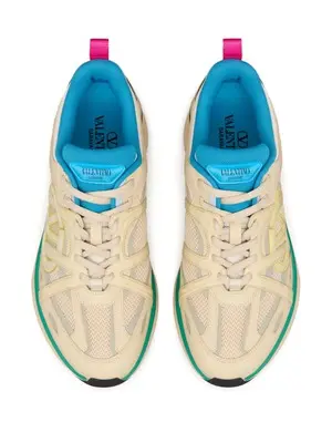 Valentino Garavani Vlogo Easyjog Leather Sneakers - Neutrals