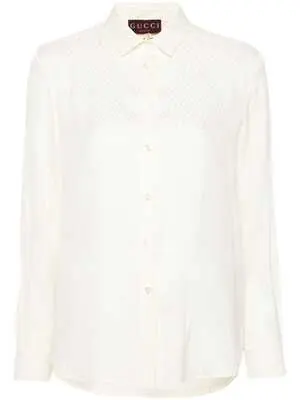 Gucci Logo-jacquard Silk Shirt