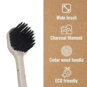 PURSONIC Wide Brush Head Charcoal Toothbrush